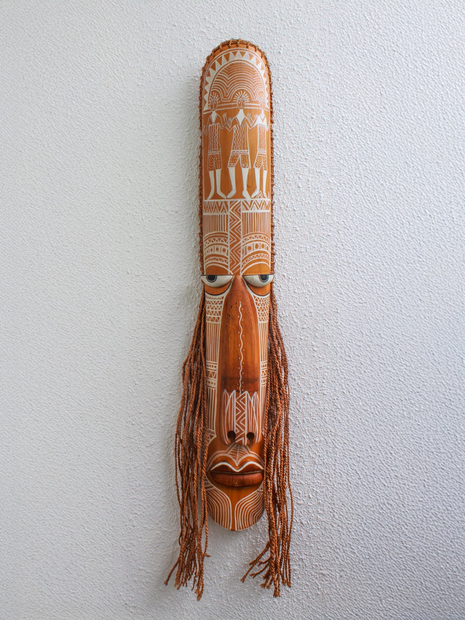 Ippimala Muthappan Bamboo Mask – Tribal Spiritual Wall Art – Nuga